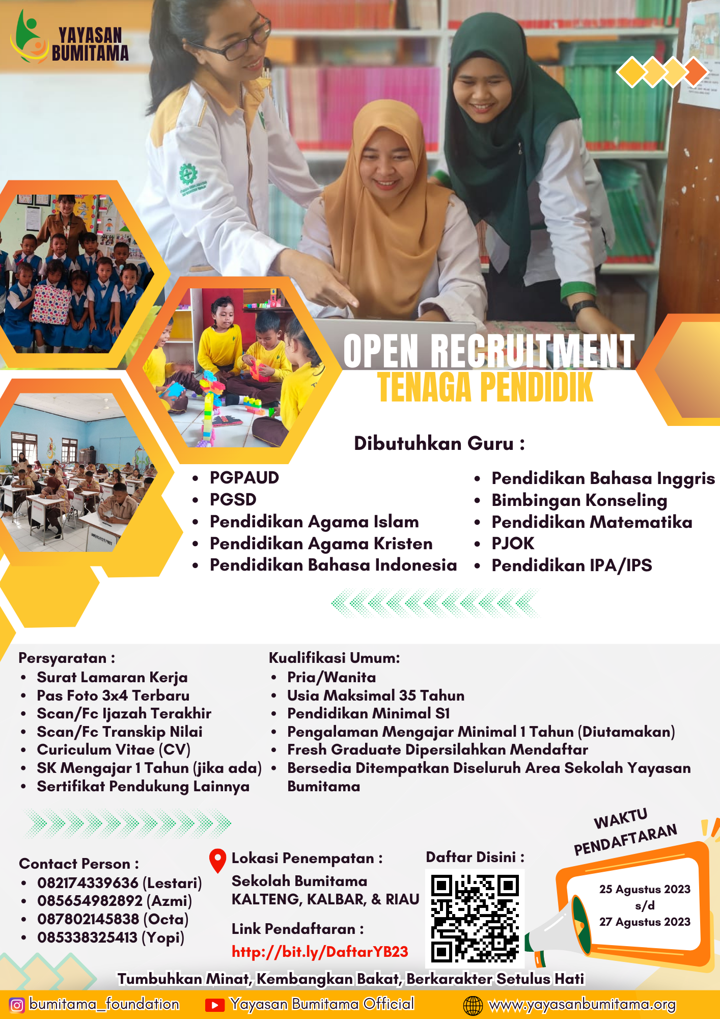 OPEN RECRUITMENT YAYASAN BUMITAMA - Yayasan Bumitama
